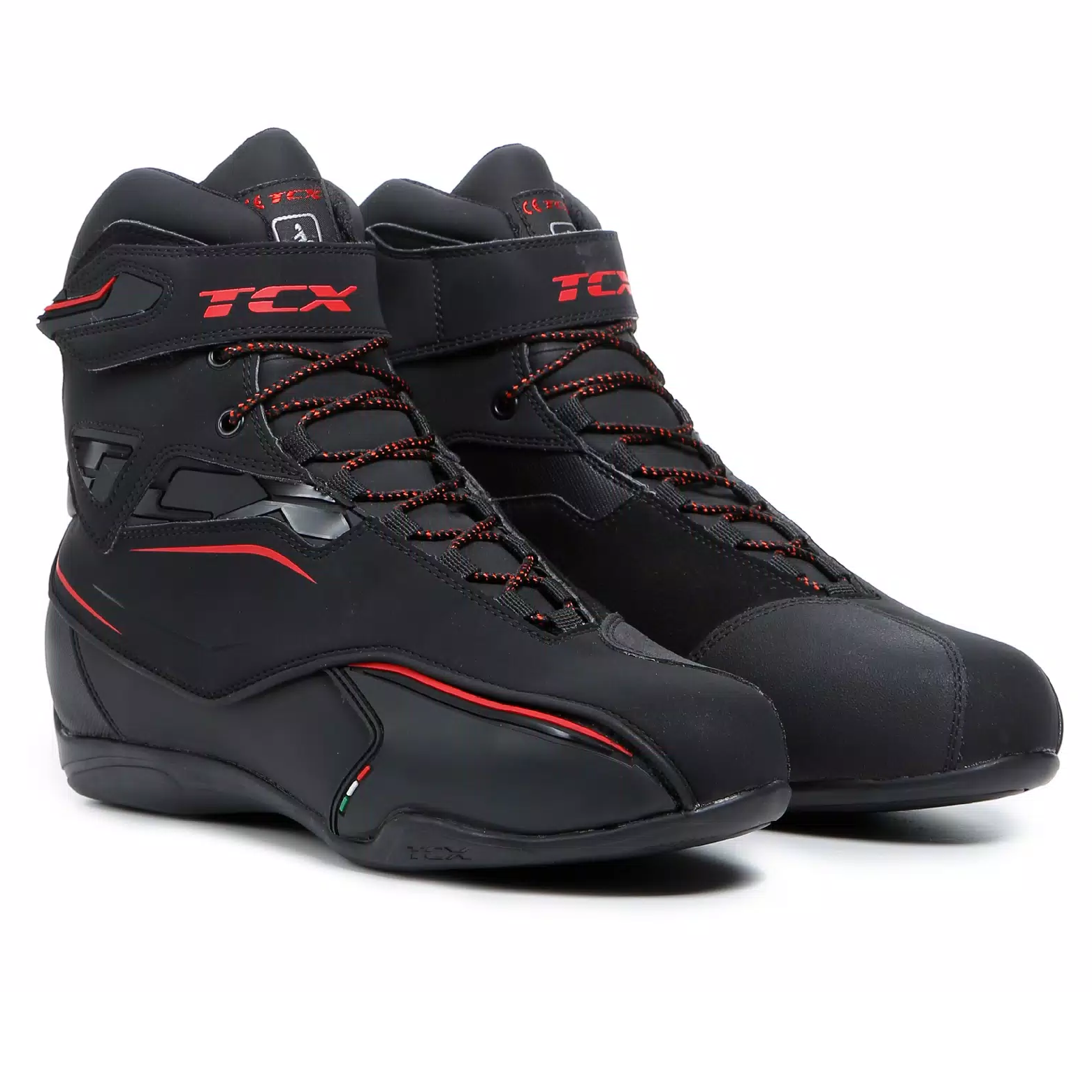 TCX Zeta WP Men's Waterproof Motorcycle Shoes - Black/Red – GP Motorcycles